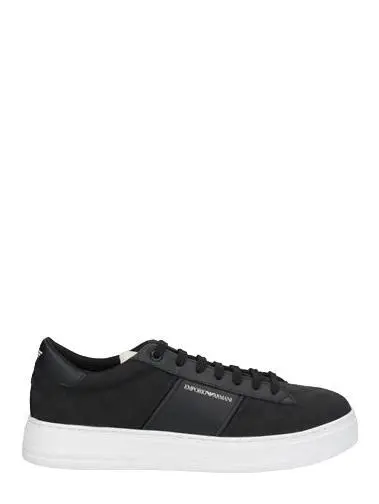 Emporio Armani Low-top Leather Sneakers - Black