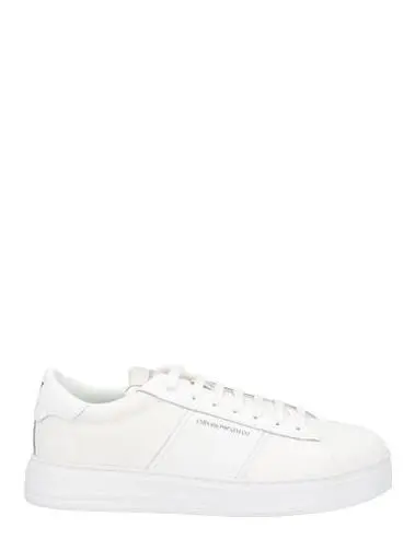 Emporio Armani Low-top Leather Sneakers - White