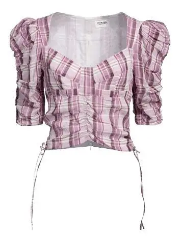 MARANT ETOILE Checked Crop Top - Purple