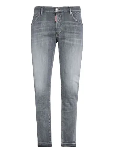 Dsquared2 Jeans In Cotton, Elastomultiester, Elastane, And Calfskin - Grey