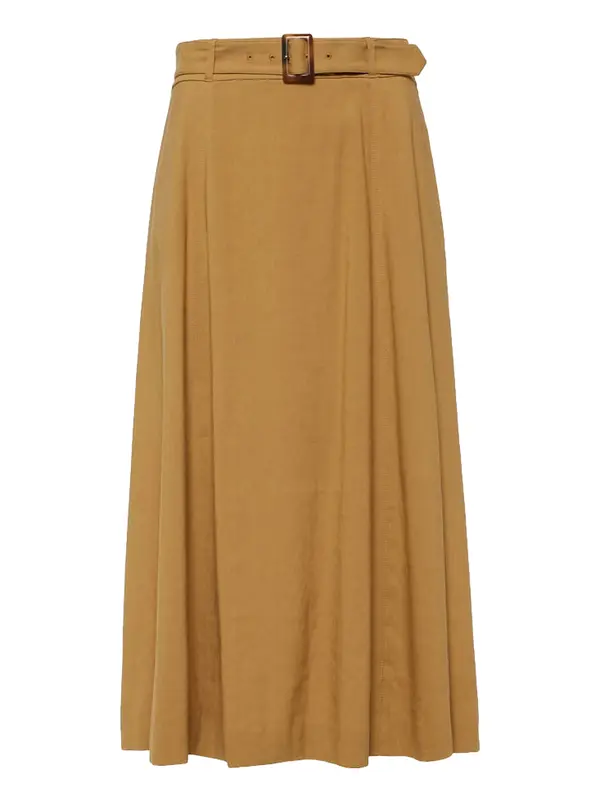 Veronica Beard Arwen Linen-blend Midi Skirt - Green