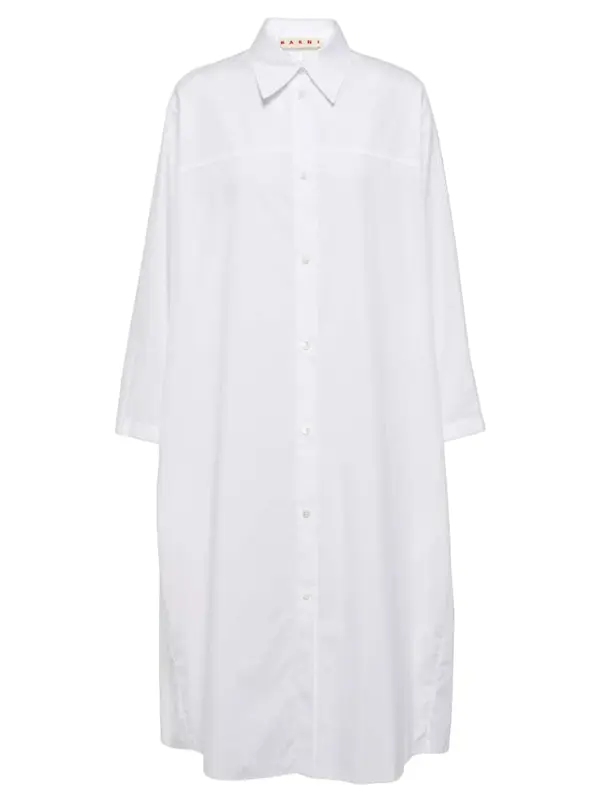 Marni Cotton Poplin Shirt Dress - White