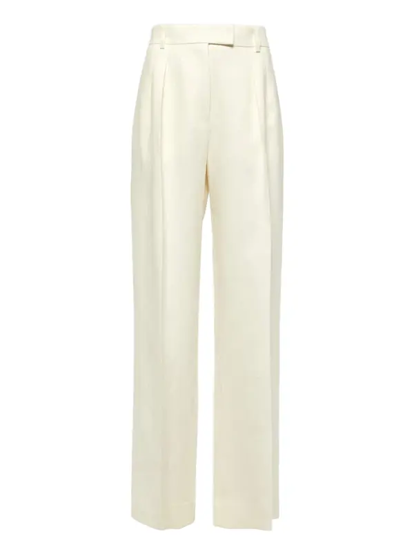 THE ROW Antone High-rise Wide-leg Linen Pants - White