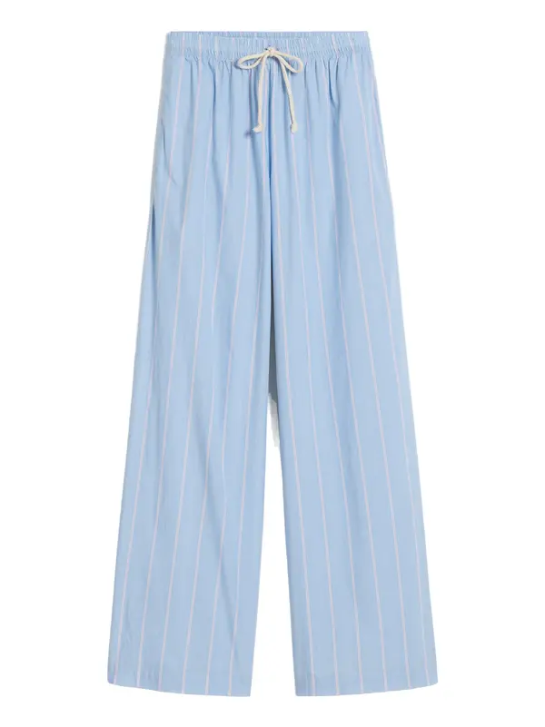 Madewell Pinstriped Wide-leg Pants - Tomato Pinstripe