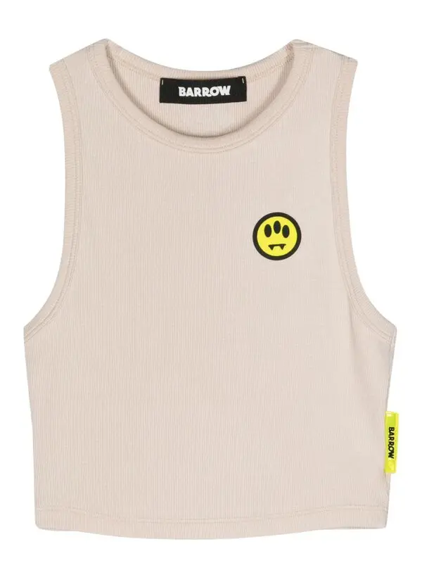 BARROW Rubberised-logo Tank Top - Neutrals