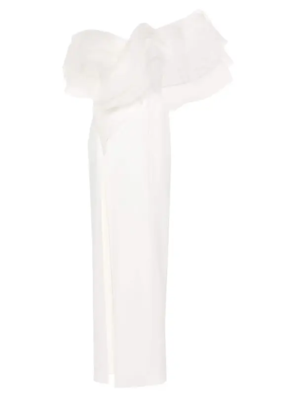 ANA RADU Ruffled Maxi Dress - White