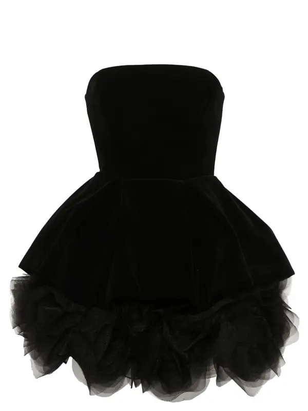 ANA RADU Strapless Velvet Mini Dress - Black