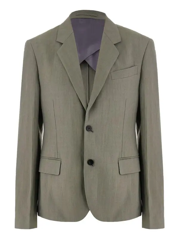 FERRAGAMO Tailored Linen-blend Blazer - Grey