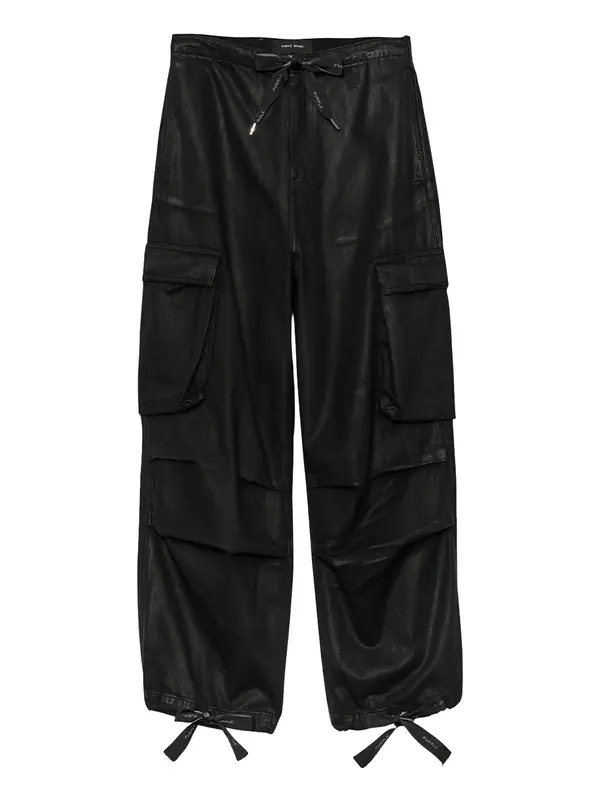 PURPLE BRAND Bow-fastening Cargo Trousers - Black