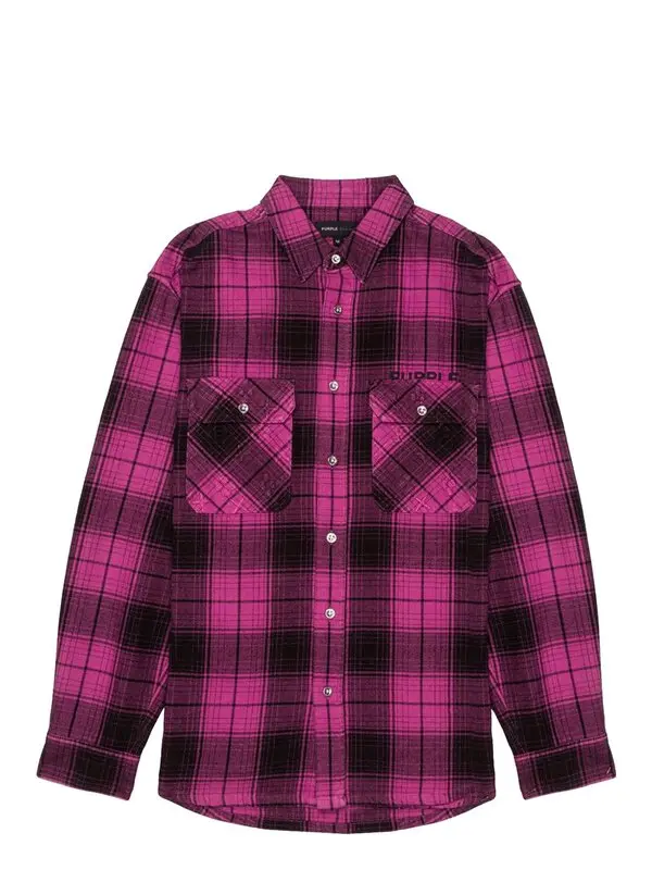PURPLE BRAND Checked Cotton Shirt - Pink