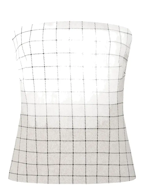 Rosetta Getty Grid-pattern Strapless Top - Neutrals