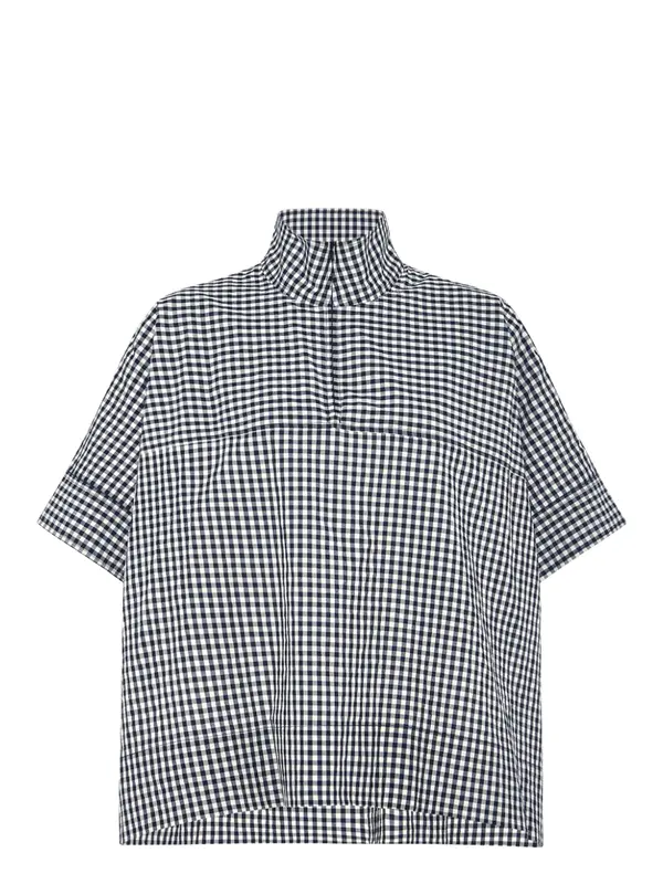 Rosetta Getty Gingham Quarter-zip Shirt - Black