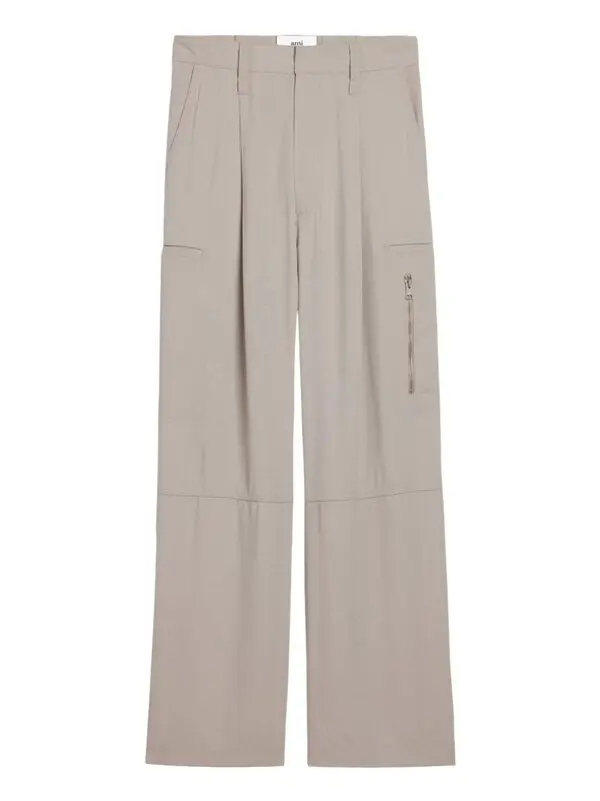 Ami Straight-leg Trousers - Neutrals