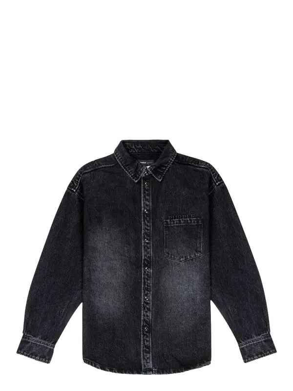 PURPLE BRAND Long-sleeve Denim Shirt - Black