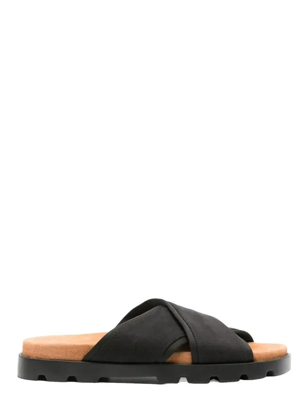 Camper Brutus Cross-strap Slides - Black