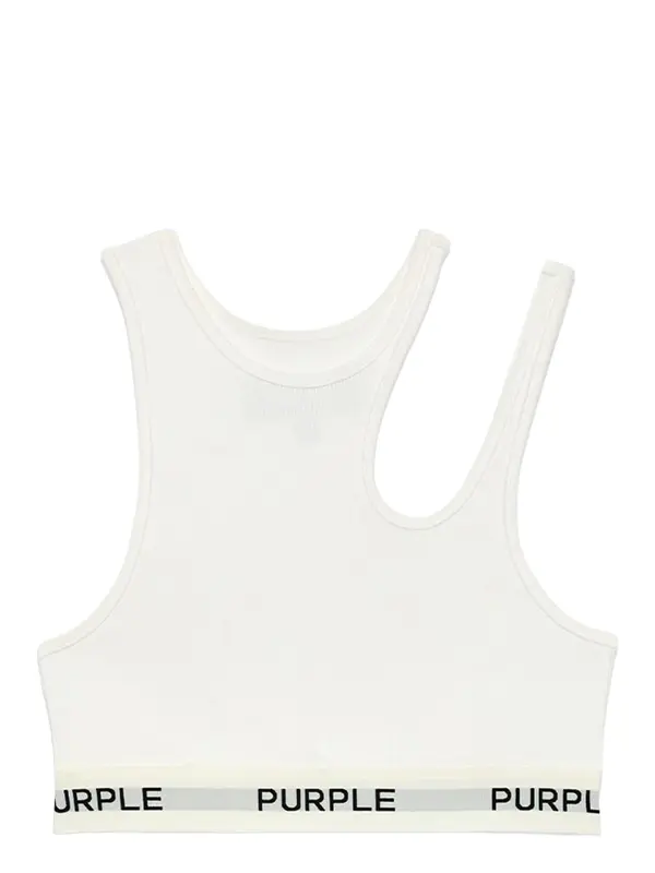 PURPLE BRAND Cut-out Cropped Top - White