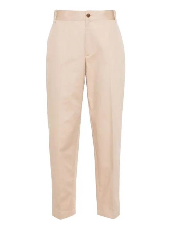 Maison Kitsuné Logo-embroidered Cotton Trousers - Neutrals