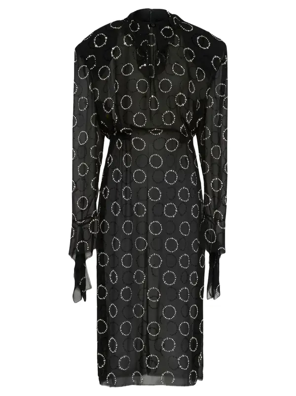 Prada Crystal-embellished Georgette Midi Dress - Black