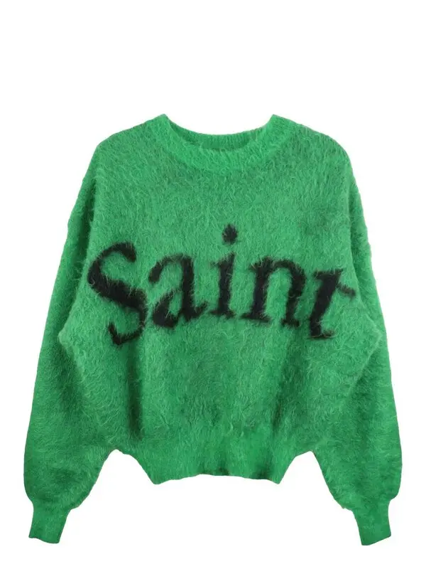 SAINT MXXXXXX Intarsia-knit Mohair-blend Jumper - Green