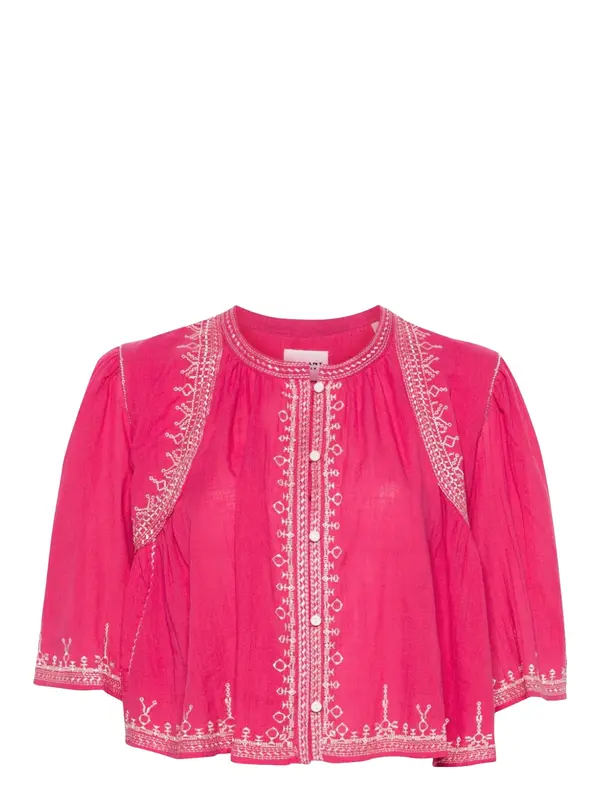 MARANT ETOILE Perkins Embroidered Blouse - Pink