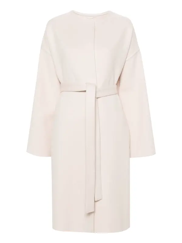 YVES SALOMON Belted Felted Coat - Pink