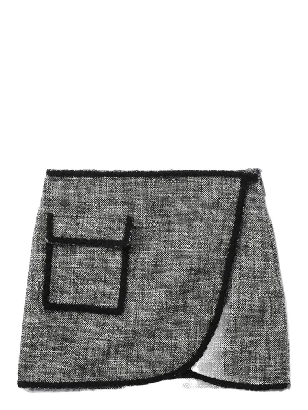MSGM Tweed Mini Skirt - Black