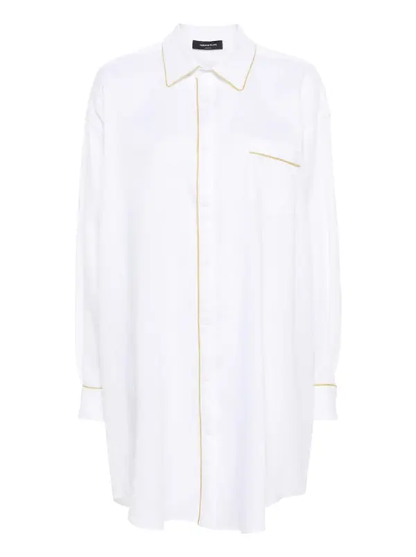 Fabiana Filippi Contrast-trim Linen Shirt - Neutrals