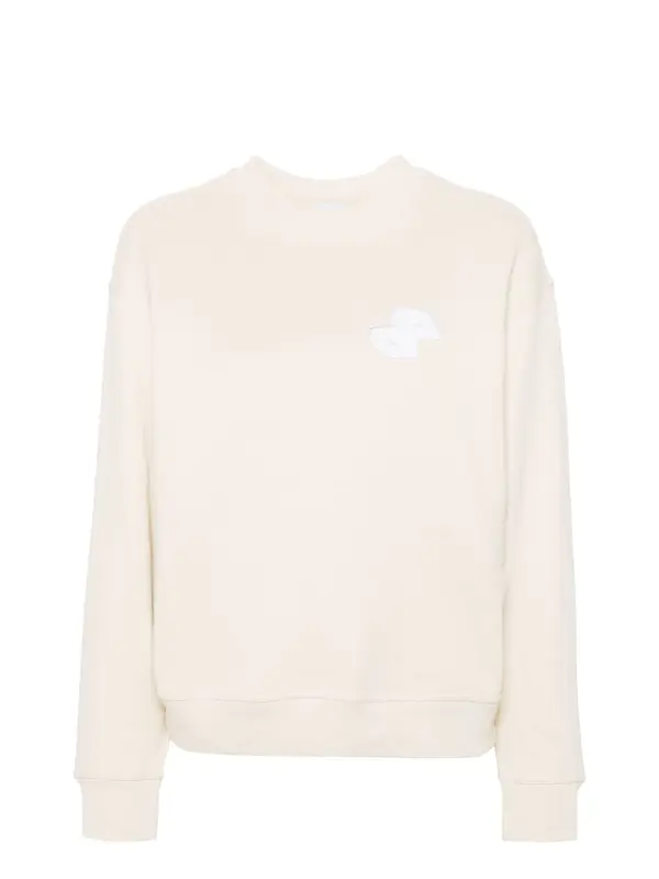 Patou Jp-appliqué Organic-cotton Sweatshirt - Neutrals