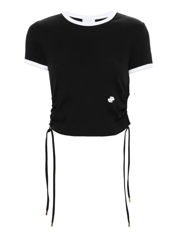 Patou Ribbed-knit T-shirt With Cut-outs - Black