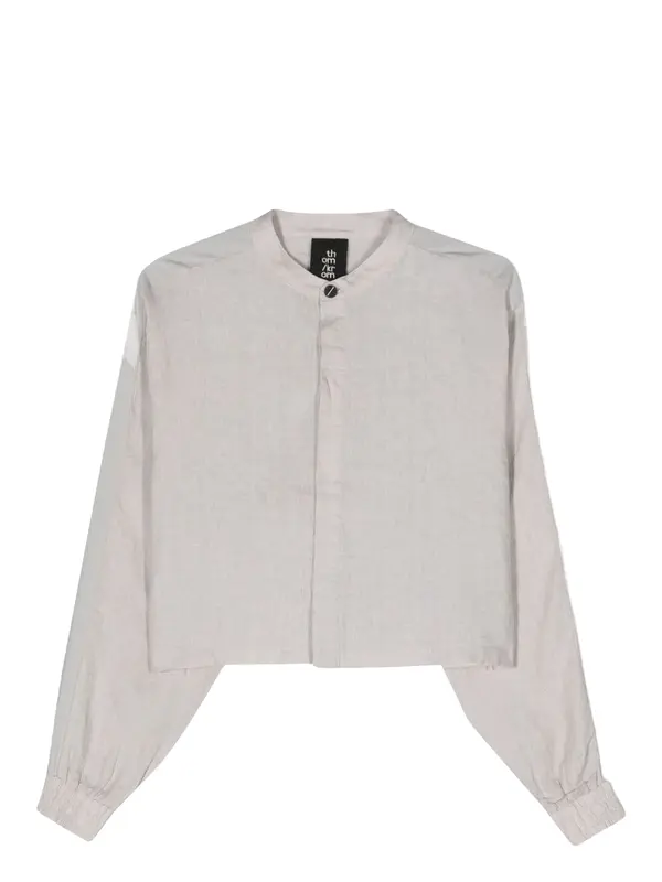 THOM KROM Cropped Linen Shirt - Grey