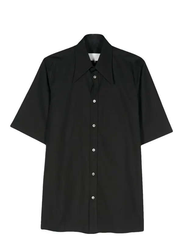 MAISON MARGIELA Four Stitch-logo Cotton Shirt - Black