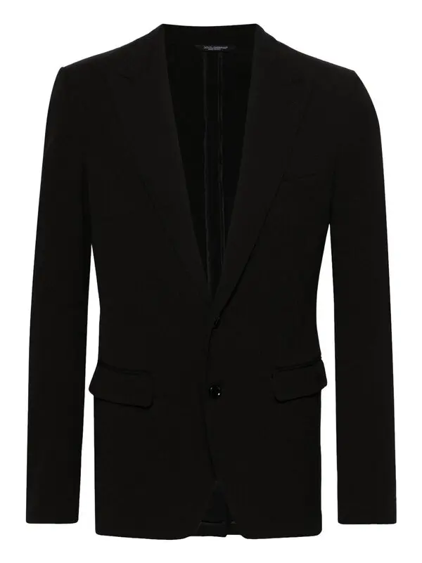 Dolce & Gabbana Single-breasted Textured Blazer - Black