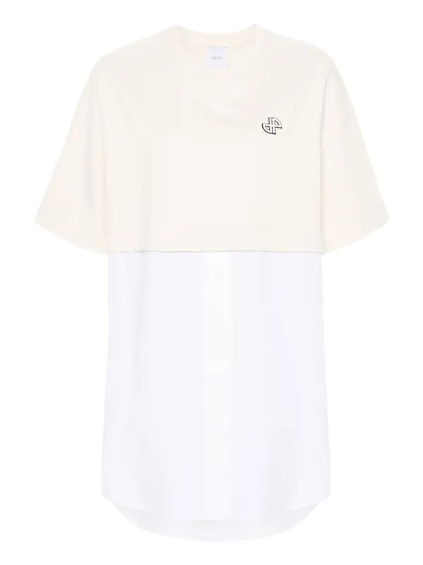 Patou Hybrid Organic-cotton T-shirt Dress - Neutrals