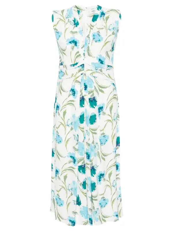 Diane Von Furstenberg Floral-print Twill Dress - White
