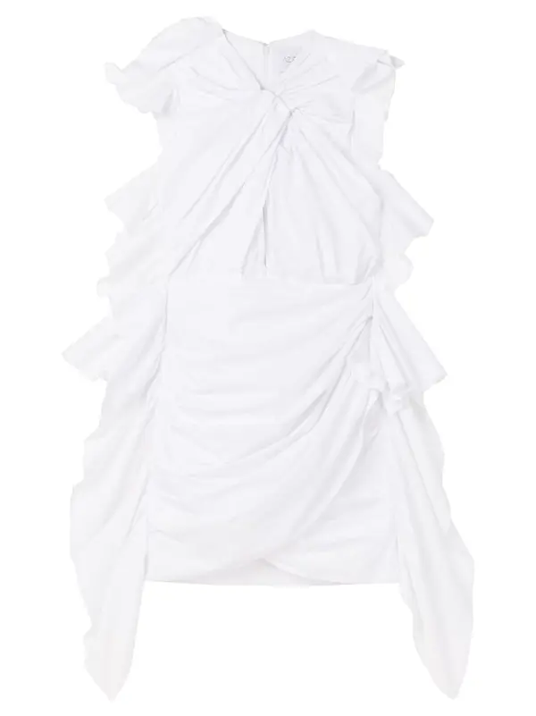AZ FACTORY Calla Lily Draped Minidress - White
