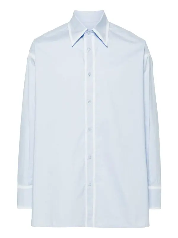 MAISON MARGIELA Distressed Cotton Shirt - Blue