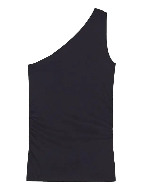 Closed One-shoulder Tank Top - Black