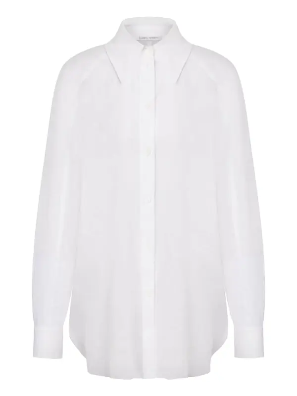 Alberta Ferretti Semi-sheer Cotton Shirt - White