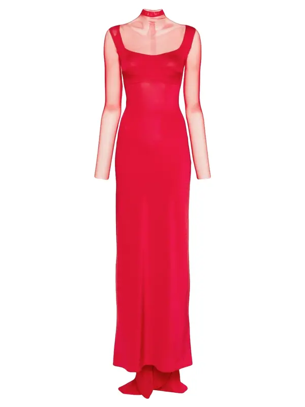 ATU BODY COUTURE Semi-sheer Gown - Red