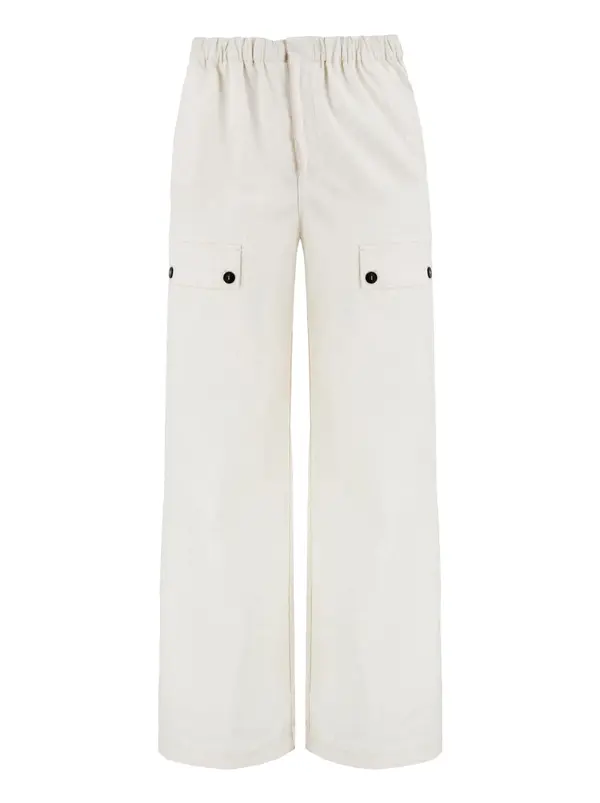 FERRAGAMO Wide-leg Linen Trousers - White