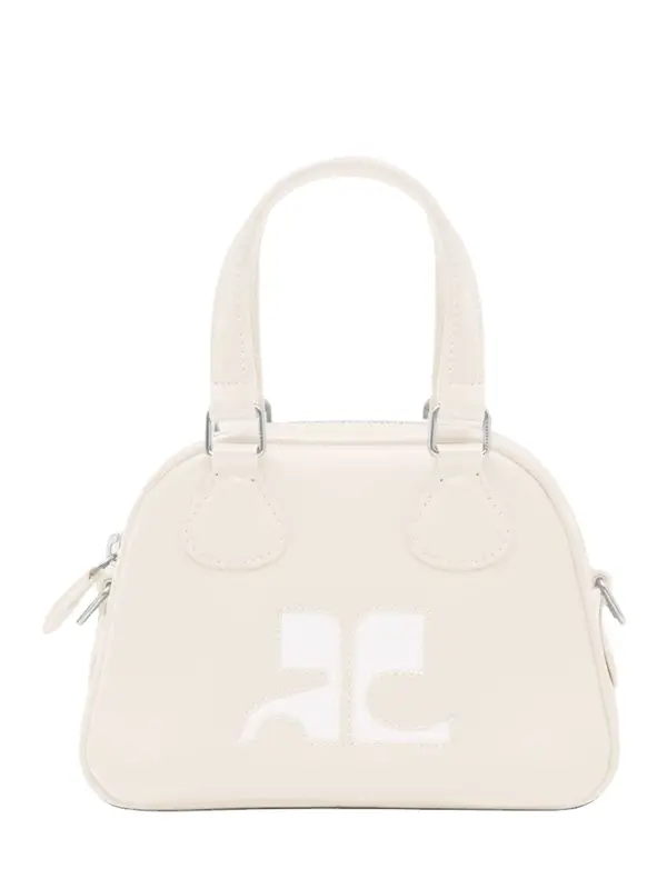 COURREGES Mini Leather Bowling Bag - Neutrals