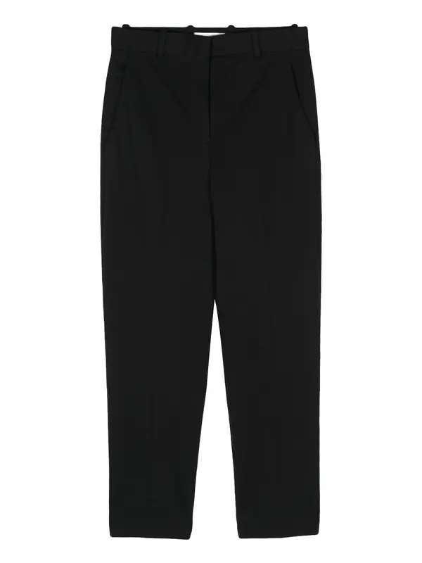 CIRCOLO 1901 Textured Tapered Trousers - Black