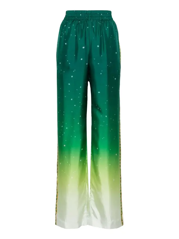 Casablanca Joyaux D'afrique Silk Trousers - Green