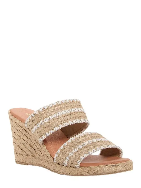 Andre Assous Nolita Woven Wedge Espadrille Sandals - Natural/white