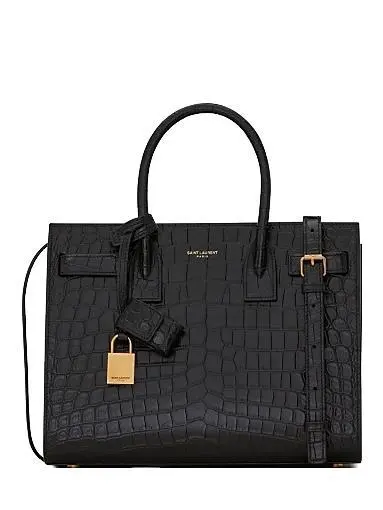 Saint Laurent Sac De Jour Baby - Black Croc/gold