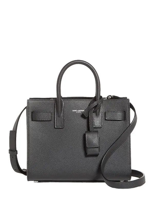 Saint Laurent Sac De Jour Smooth Leather Tote Bag - Black Grained Leather/silver
