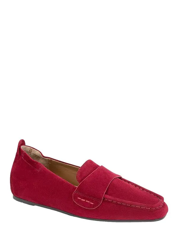 KENNETH COLE Sophie Square Toe Flats - Rio Red Suede