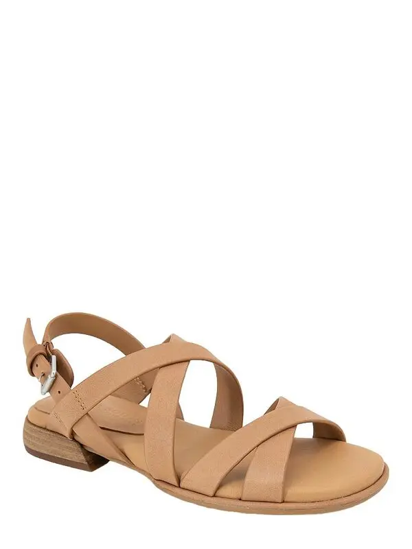 KENNETH COLE Helen Strappy Slingback Sandals - Luggage Leather