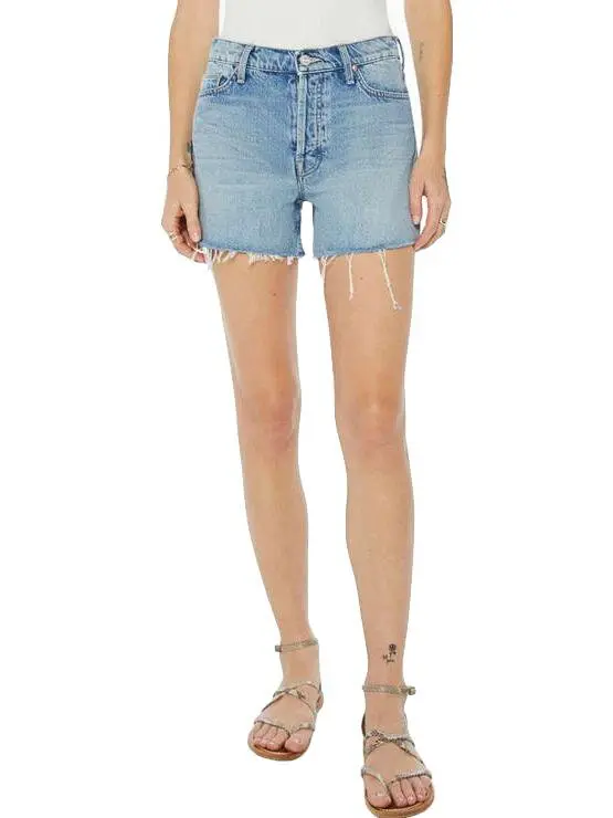 MOTHER The Skipper Short N Long Fray Denim Shorts - Leap At The Chance