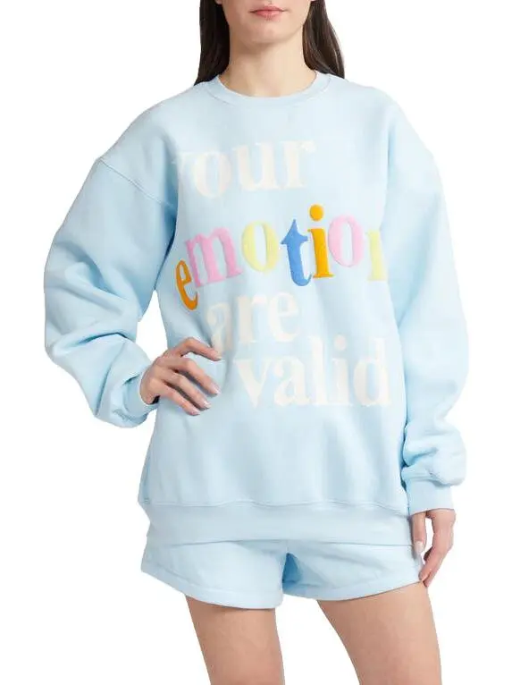 THE MAYFAIR GROUP Graphic Crewneck Sweatshirt - Baby Blue